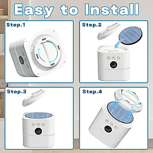 HomBreez Air Purifier Replacement Filter, HEPA Filter Replacement Compatible with HomBreez Air Purifier (WG-03/WG-03-S), F-WG, 3 Pack