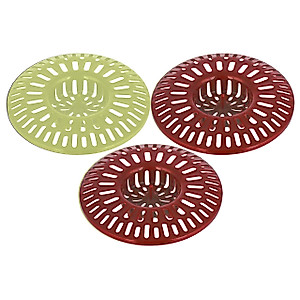 Plastic Drain Catcher for Kitchen Sink - Pack of 3 - Shower Basket Cover Hair Trap - Bathtub Strainer - Bath Tub Strainers