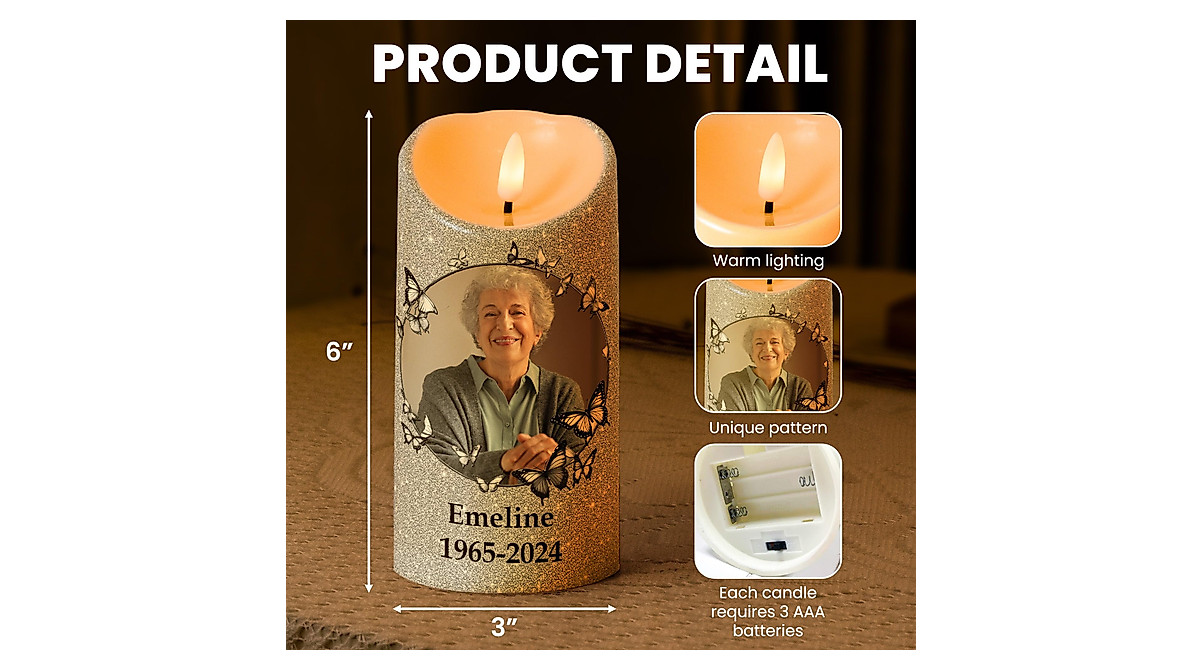 Personalized Photo Memorial Candle for Loved Ones
