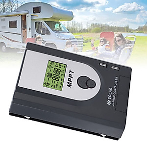 20A Solar Charge Controller, Solar Panel Regulator Temperature Compensation for Gel Lithium Batteries