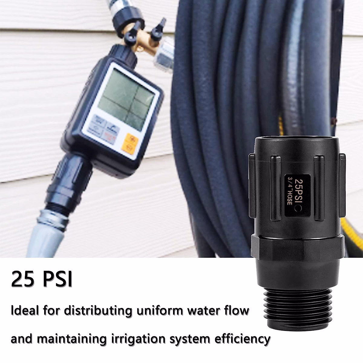 Breezliy 2pcs Garden Hose Pressure Regulator 25 PSI, 3/4" FHT × 3/4“ MHT, Pressure Reducer, Great for Drip Irrigation System Distributing Regulator drip Irrigation Parts emitters for drip line