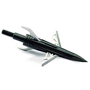 New Archery Products NAP DK4 Hunting Bow Spitfire Hybrid Mechanical 1 3/4" Cutting Diameter Compound Broadhead 3 Pieces Pack, 100 Grain,Black