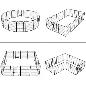 Yaheetech 40-inch Pet Playpen with Door Pet Playpen for Large and Small Animals, Foldable Dog Exercise Pens Indoor & Outdoor 16 Panel