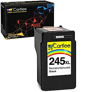 Cartlee 1 Black Remanufactured PG-245xl High Yield Ink Cartridges Replacement for iP2820 MG2420 MG2920 MG2922 MG2520 MG2924 MX492 - Shows Ink Level