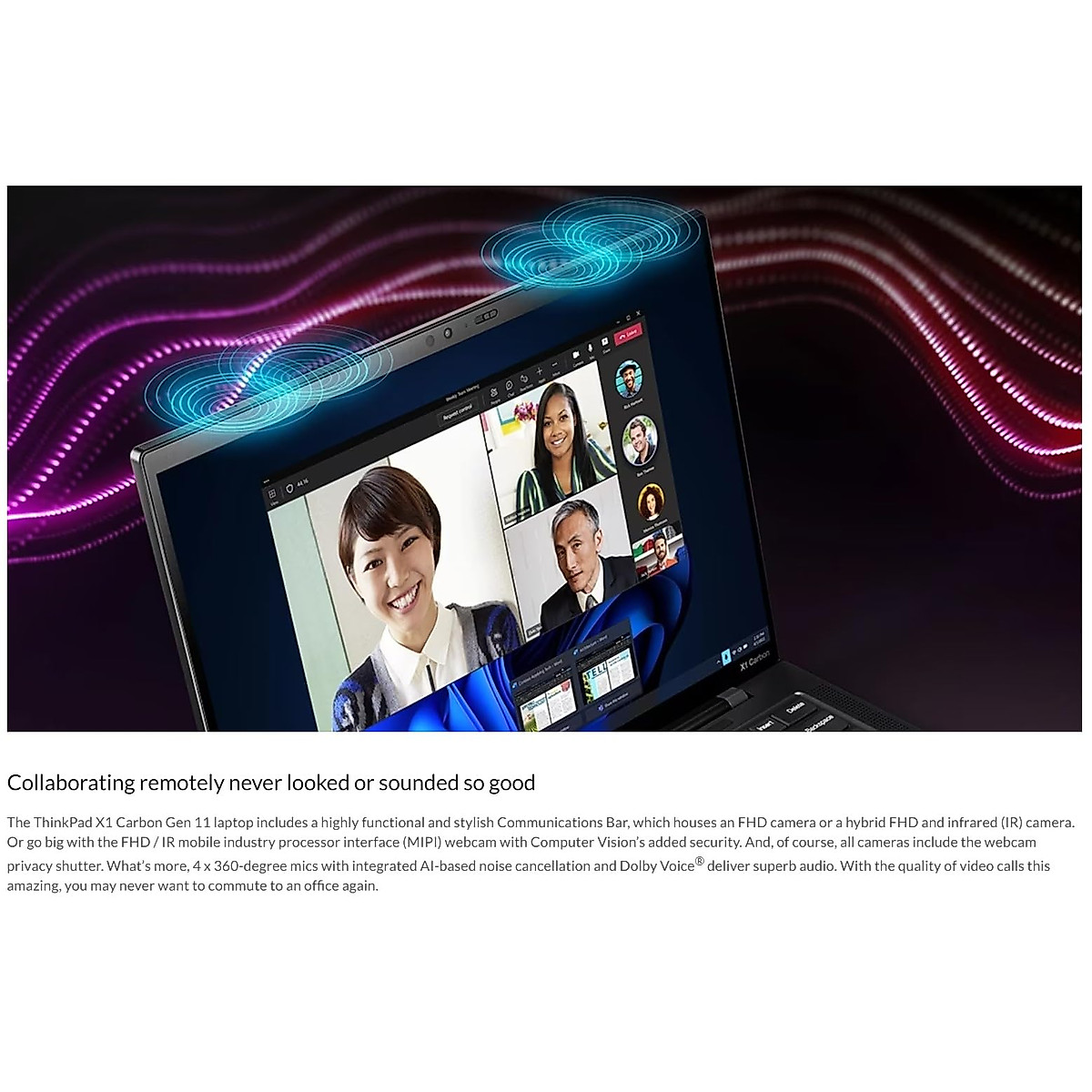 Lenovo Gen 11 ThinkPad X1 Carbon Laptop with Intel Corei7-1355U Processor, 14 Inch WUXGA Non-Touch Display, 32GB LPDDR5 RAM, 1TB Gen4 Performance SSD, Thunderbolt, Backlit Keyboard and Windows 11 Pro