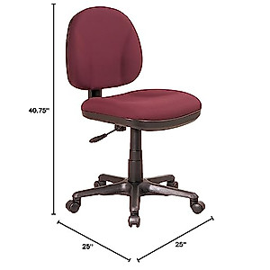 Office Star Pneumatic Sculptured Office Task Chair with Thick Padded Seat and Built-in Lumbar Support, Black