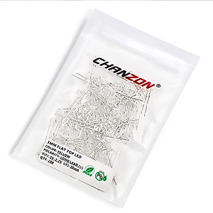 CHANZON 100 pcs 3mm Yellow LED Diode Lights (Clear Flat Transparent DC 2V 20mA) Bright Lighting Bulb Lamps Electronics Components Indicator Light Emitting Diodes