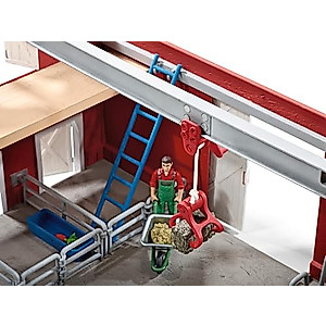 Schleich Red Barn Playset with Cows, Farmer, Tractor, and Farm Life Accessories - 27-Piece Set for Kids Ages 3+