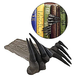 NEWMIND 1Pcs 3D Bookmark-Thriller Demon Hand Bookmark，Creative 3D Devil's Hand Bookmark Resin Stationery Gift Bookshelf Ornaments，Resin Claw Witch's Hand Festival Decor Novelty Cool Gifts-Gray