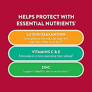 Ocuvite Vitamin & Mineral Supplement for Eye Health Adult Gummies, Contains Lutein & Zeaxanthin, Bausch, 60 Count