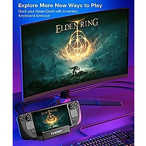 iVoler Docking Station for Steam Deck/ROG Ally,5-in-1 Hub Steam Deck Dock with HDMI 2.0 4K@60HZ, Support PD 3.0 Fast Charging,3 USB-A 3.0 and Fast Charging USB-C Port for Steam Deck/ROG Alloy