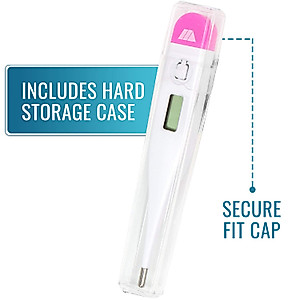 MABIS Digital Basal Body Thermometer for Ovulation Tracking, Fertility, Period Tracking and Natural Family Planning with Beeper and Memory, Oral Use Only