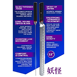 Dalstrong Slicing & Carving Knife - 12 inch Slicer - Phantom Series - Japanese High-Carbon AUS8 Steel - Pakkawood Handle - Kitchen Knife - Brisket Knife - Sheath Included