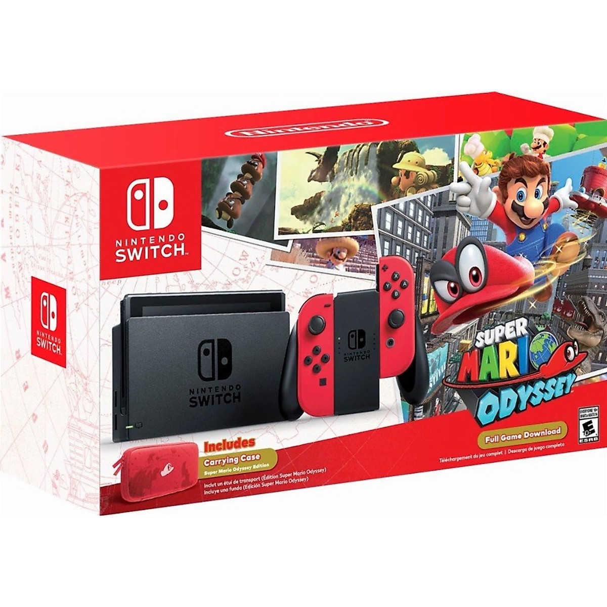 Nintendo - Switch 32GB Super Mario Odyssey Edition Bundle - Red Joy-Con