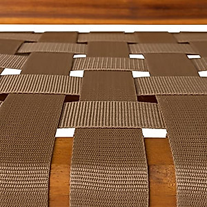 Patio Sense 64098 Sava Indoor Outdoor Folding Chair All Weather Wicker Low Slung Portable Seating Solid Acacia Wood Woven Seat & Back Indoors Porch Lawn Garden Fishing Sporting - Brown Webbing