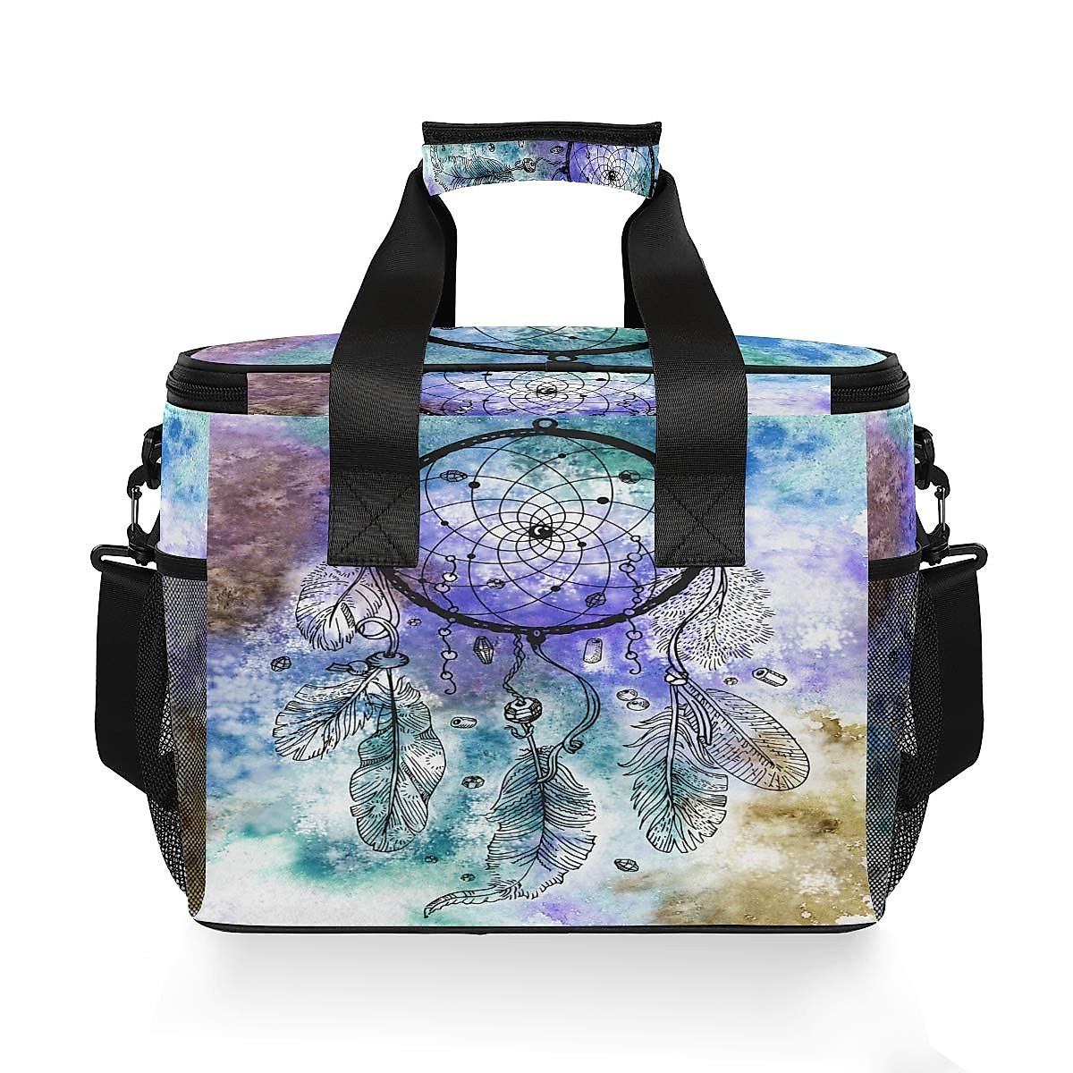 MNSRUU Cooler Bag Dreamcatcher On The Watercolor Cooler Bag Insulated Lunch Totes Picnic Bag Leakproof Beach Cooler Lunch Box Container