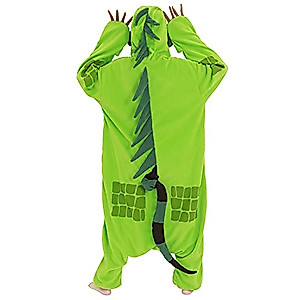 SAZAC Green Iguana Kigurumi - Onesie Jumpsuit Halloween Costume