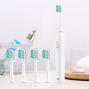 LAUMUGE Replacement Toothbrush Brush Heads Compatible with White-Y1 Electric Toothbrush, Soft Dupont Bristle Replaceable Heads, 4 Packs
