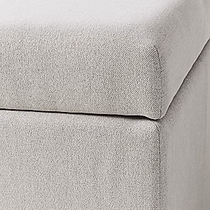 Christopher Knight Home Carlsbad Fabric Storage Ottoman, Light Grey 35.00”D x 35.00”W x 18.50”H