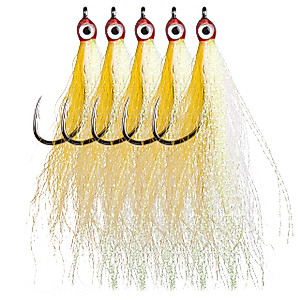 Streamer Flies for Fly Fishing, Classic Clouser Minnow Fishing Flies Streamers Fly Fishing Lures for Trout Bass Saltwater Freshwater (Yellow, 10Pcs)