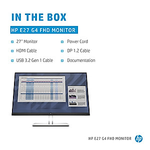 HP E27 G4 27-inches Full HD 1920 x 1080 Pixels Anti-Glare IPS Monitor with Low Blue Light Mode and On-Screen Control