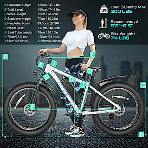 Vivi F26FUL Electric Bike Peak 1000W 26" x 4.0 Fat Tire Electric Bike with 48V 13Ah Removable Battery, 7Speed, Top 26Mph, Cruise Control, Up to 60 Miles for Commuting, Beach,Snow, UL2849 Certified