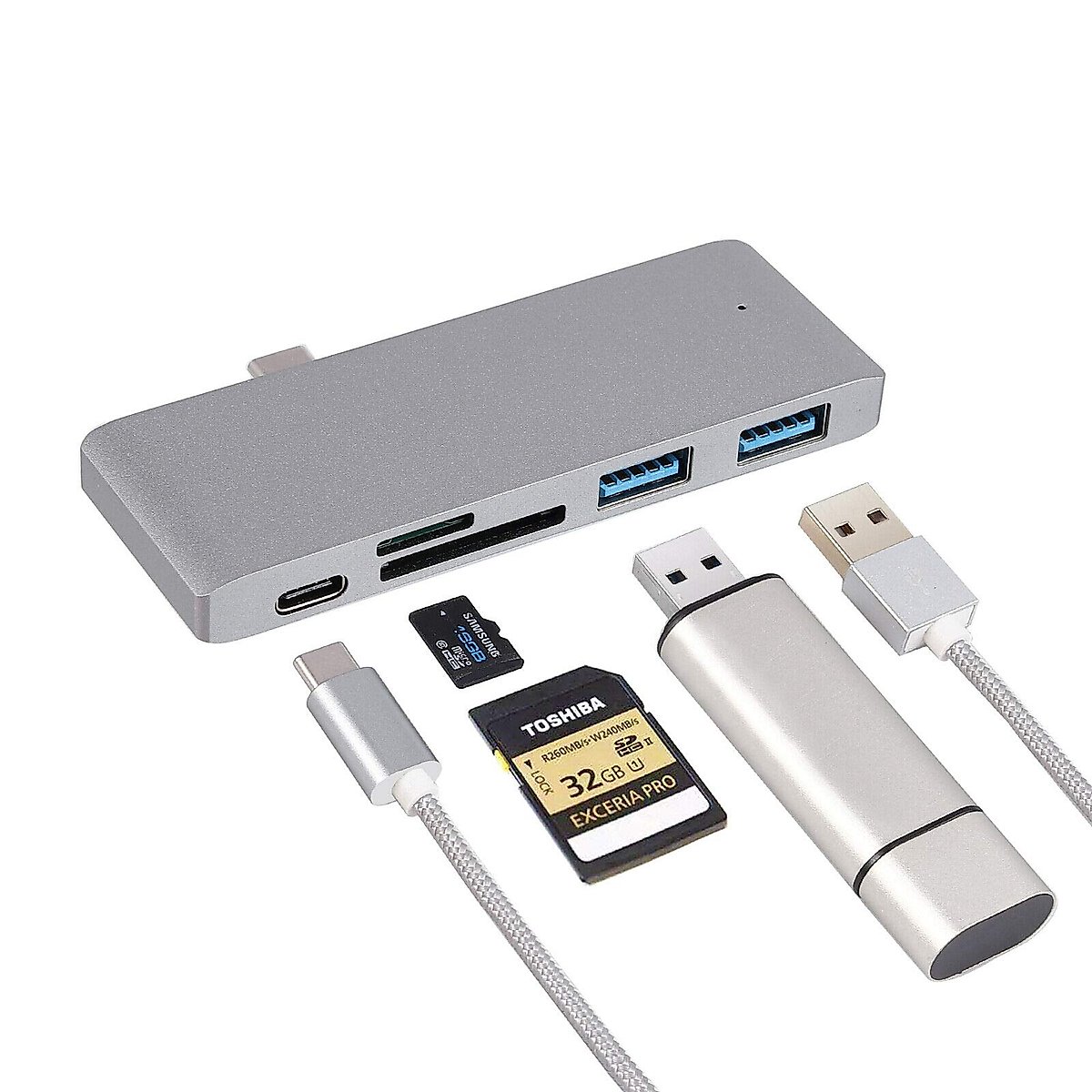 Plus Mi Life 5 in 1 Type-C Hub USB3.0 Multi Charging Port Adapter Card Reader for MacBook Pro