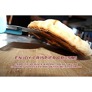 THERMICHEF by Conductive Cooking - Square Pizza Steel Plate for Oven Cooking and Baking (3/8" Deluxe, 16”x16” Square) - Made in USA