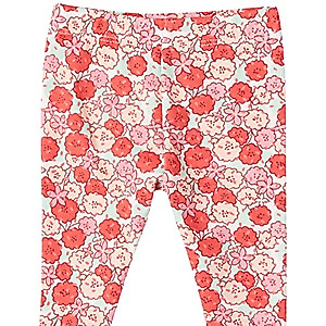 Amazon Essentials Baby Girls' Leggings, Pack of 5, Light Pink/Mint Green Berry/Pink/Floral/Stripe, 0-3 Months