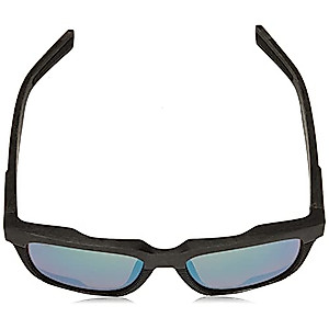 Costa Del Mar Men's Pescador Polarized Rectangular Sunglasses, Net Grey/Blue Rubber/Green Mirrored Polarized-580G, 55 mm