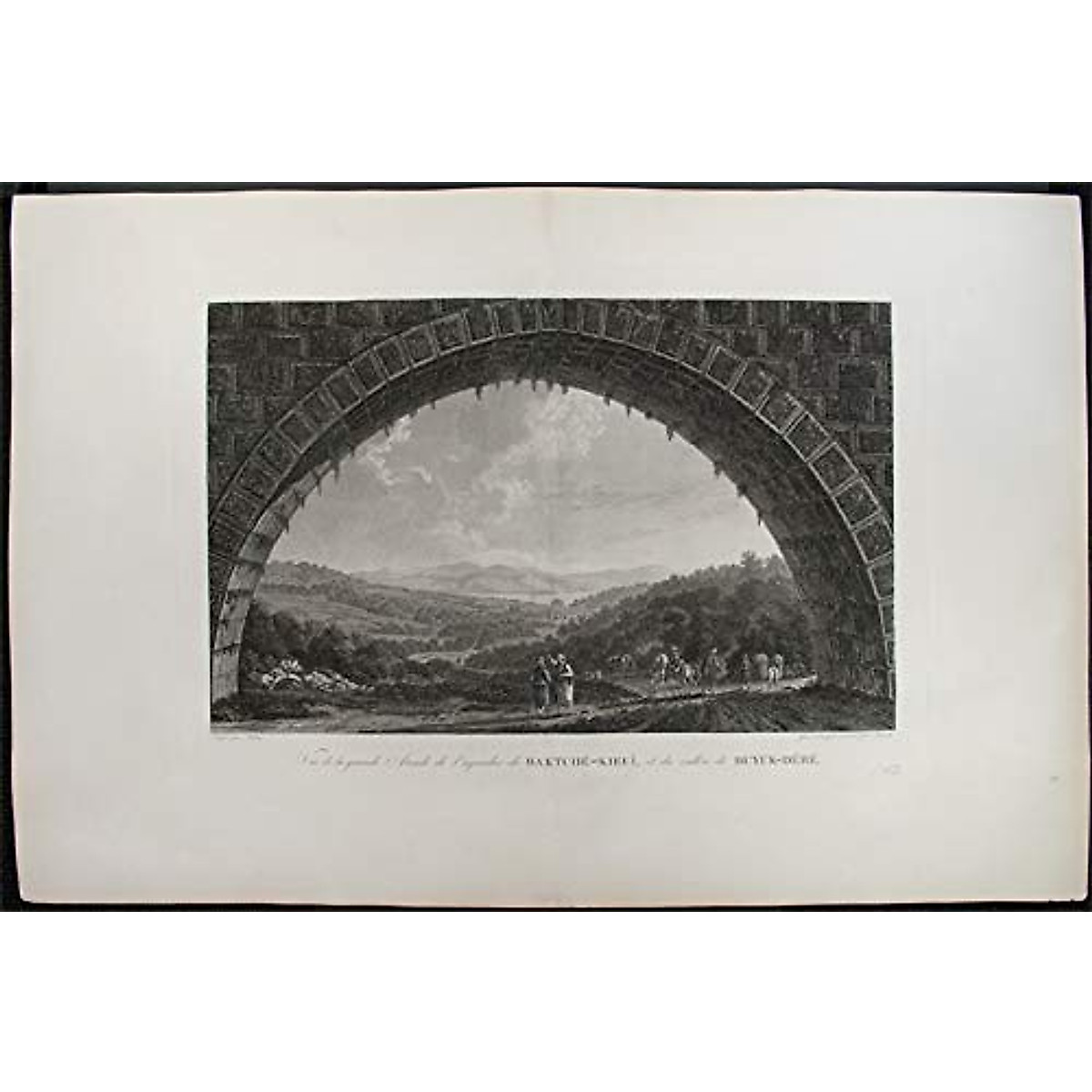 Vue de la grande Arcade de l'aqueduc de Baktché-Kieuï, et du vallon de Buyuk-Dèrè