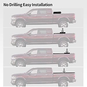 OEDRO Quad Fold Tonneau Cover Soft Four Fold Truck Bed Covers Compatible with 2009-2014 Ford F-150 F150 5.6' Bed