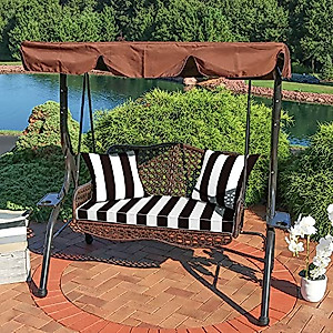 DYTXIII Patio Outdoor Cushion Cover Slip Cover W45 x D18 x H3 Inch with Zipper for Bench Loveseat Furniture, UV Protection Cushion Covers Replacement Covers 1 Pack, Cabana Black (Covers ONLY)