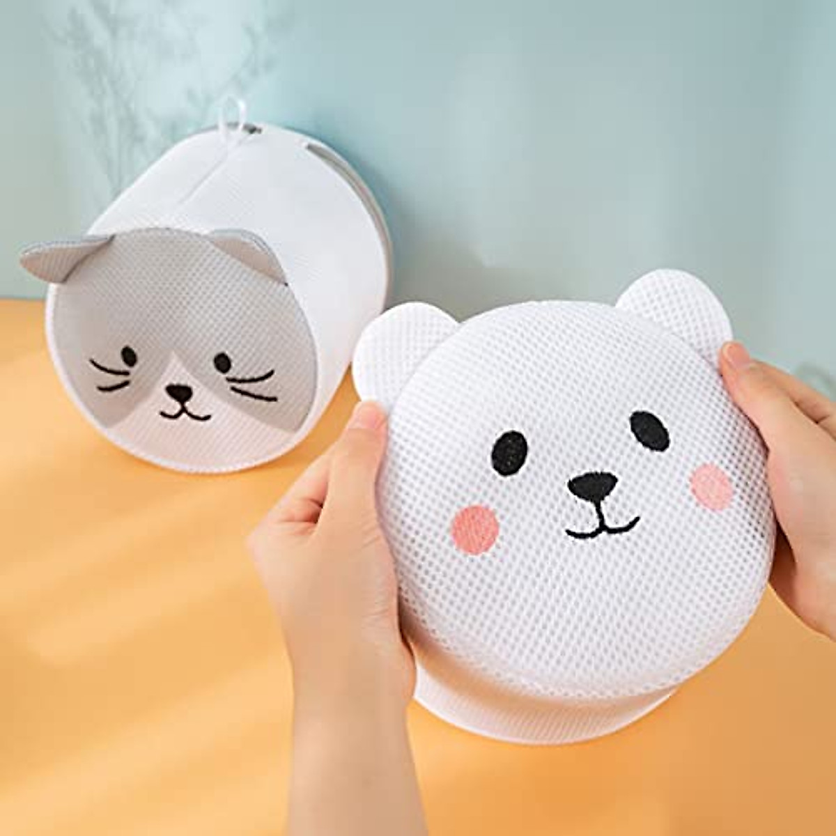 Cabilock Shoe Laundry Bag Sandwich Container 2pcs Mesh Laundry Bags Delicates Wash Bag Cartoon Cat Bra Wash Bags Travel Storage Organize Bag Clothing Washing Bags Sandwich Containers