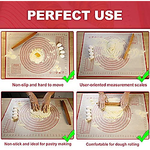Extra Large, Thick Silicone Pastry Mat, Non-stick, Non-Slip, Baking mat, Dough Rolling Mat 24’’ (W) x 32’’ (L)