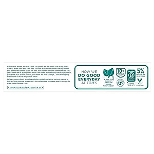 Tom's of Maine Fluoride-Free Antiplaque & Whitening Natural Toothpaste, 5.5 Ounce (Pack of 2) - Packaging May Vary