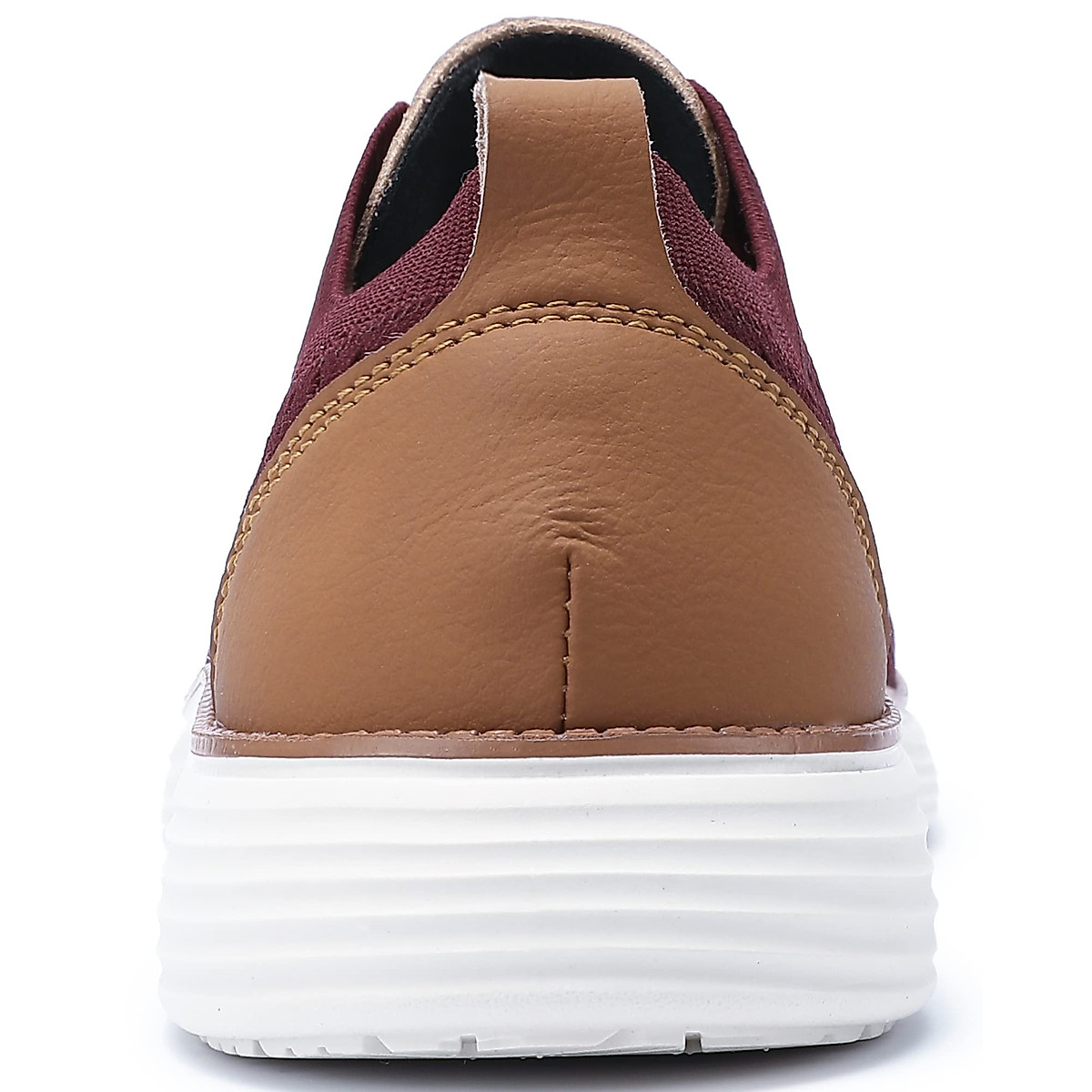 VILOCY Men's Casual Dress Sneakers Oxfords Business Shoes Lace Up Lightweight Comfortable Breathable Walking Knit Mesh Fashion Sneakers Tennis Wine Red,EU44