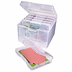 ArtBin 6947ZZ Photo & Craft Organizer Set, Large Box with [5] Plastic Storage Cases Inside, Clear
