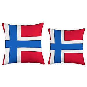 Norwegian Pillow Norwegian Flag Pillow Norway Flag Gift Idea Throw Pillow