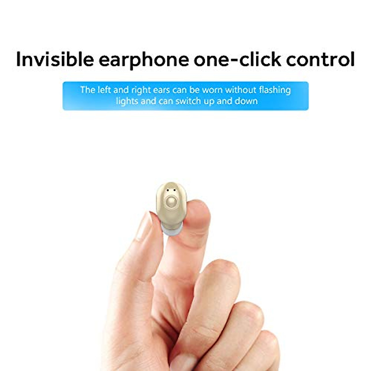 AIYIBEN Mini Bluetooth Earbud Smallest Wireless Invisible Headphone with 4-5 Hour Playtime Headset with Mic for iPhone & Android (Skin)