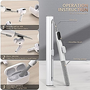Polislime Airpods Pro 2nd/1st Generation Case Cover with Cleaner kit & 3 Pairs Replacement Ear Tips with Noise Reduction Hole(/S/M/L),Automatic Snap Switch Case for Apple AirPods Pro 2nd/1st Charging