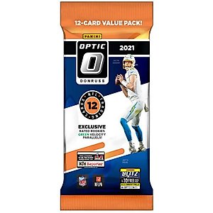 2021 Panini NFL Donruss Optic Football Cello Fat Value Pack - 12 Trading Cards