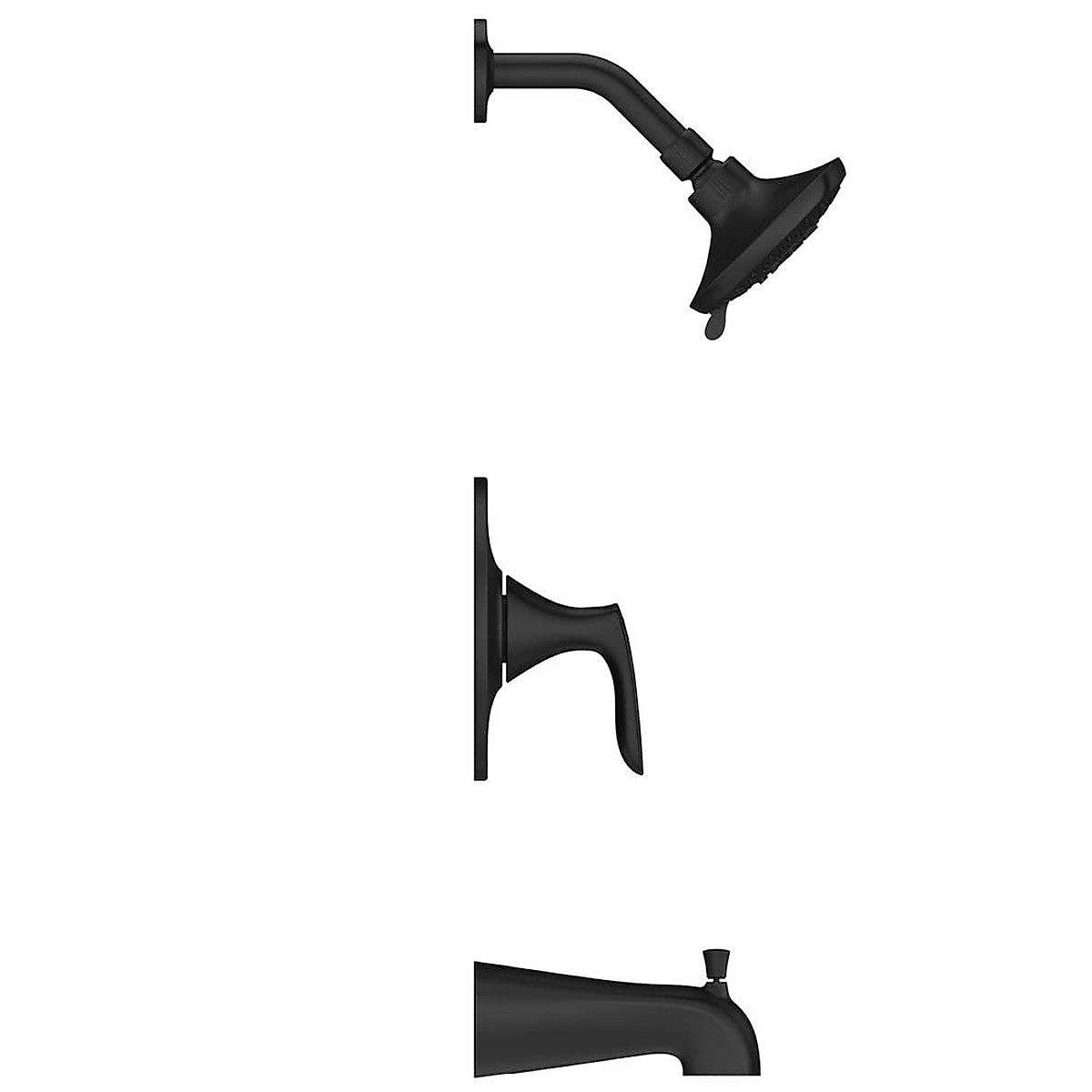 Pfister Weller Tub and Shower Trim Kit (Valve Sold Separately), Single Handle, Matte Black Finish, LG898WRB