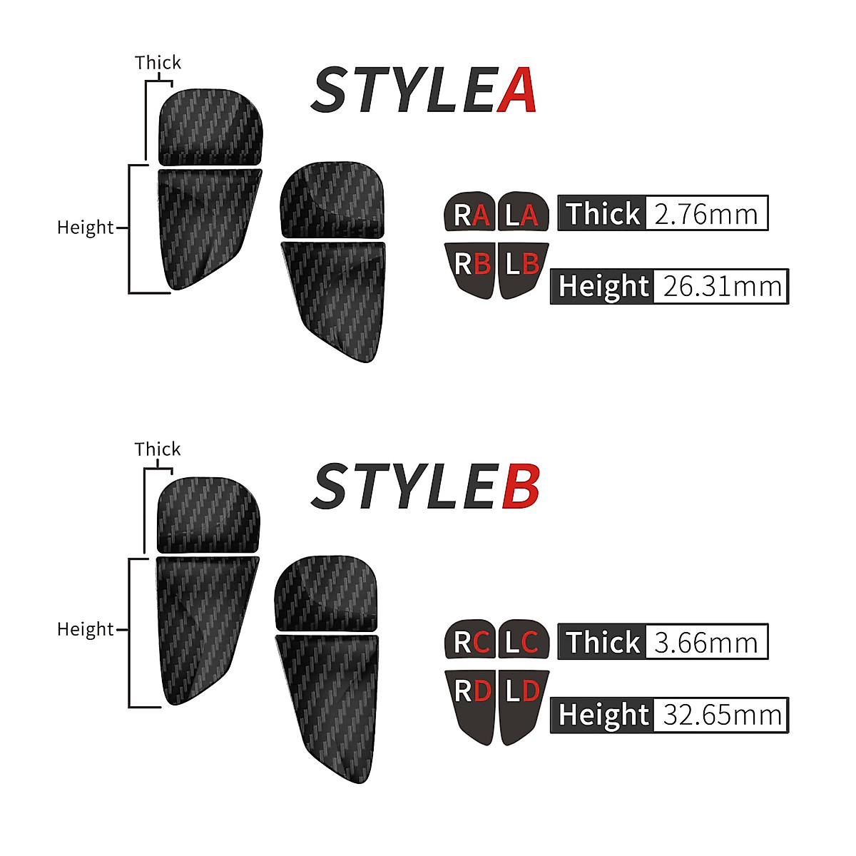 PlayVital Blade 2 Pairs Shoulder Buttons Extension Triggers for ps5 Controller, Game Improvement Adjusters for PS Portal Remote Player, Bumper Trigger Extenders for ps5 Edge - Graphite Carbon Fiber