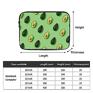 Green Avocados 13 inch Portable Laptop Sleeve Compatible with MacBook Air Notebook Computer Case for Men Women College School Students