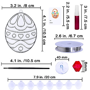 24 Sets Easter Egg Suncatcher Ornaments Decoration DIY Window Paint Art Stickers Craft Kit 8 Designs Easter Egg Suncatchers for Kids Classroom Easter Spring Activity Art Projects Basket Party Favors