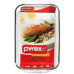 Pyrex Bakeware 4.8 Quart Oblong Baking Dish, Clear