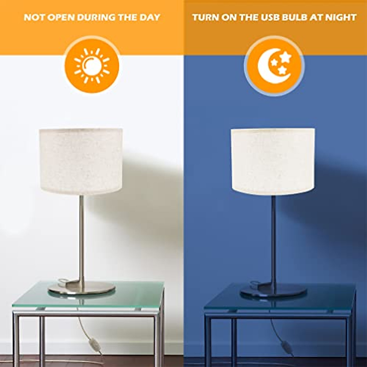 BESPORTBLE Lamp Shades, Small Lampshades 7.9 Top, Drum Lampshades, Natural White Linen Lampshades Hand Crafted Shades Replacement for Table Lamp, Floor Lamp