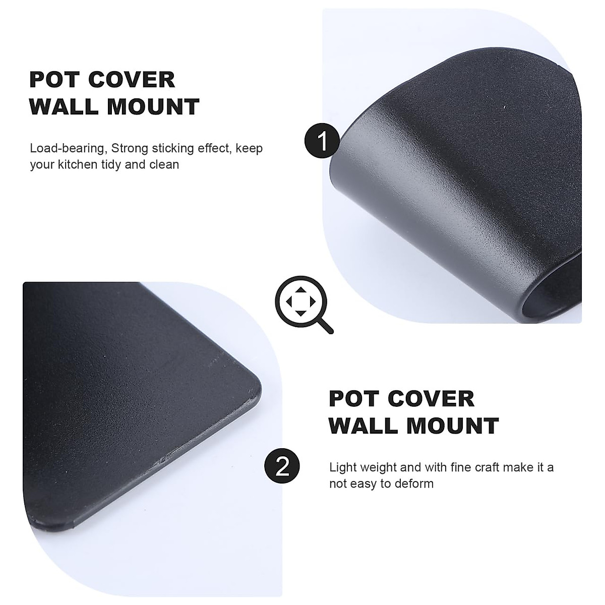 Hemoton 5 Pairs Wall Mount Pot Lid Organizers, Adjustable Pot Lid Holder Cabinet Door Organizer Pot Hangers Racks, Plastic Pan Storage Racks Holders for Kitchen, Saving Space& Free Size