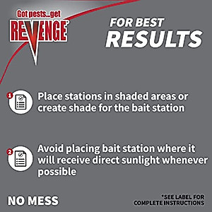 REVENGE Pack of 3 Liquid Ant Bait Stations, Ready-to-Use Indoors & Outdoors, Kills Ants & Roaches, No Mess Trap